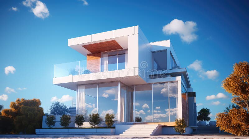 Architecture tall house stock illustration. Illustration of glass ...