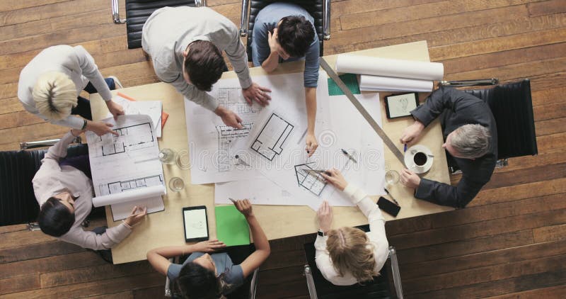 Architecture Team, Planning and Blueprint in Office for Building Ideas ...