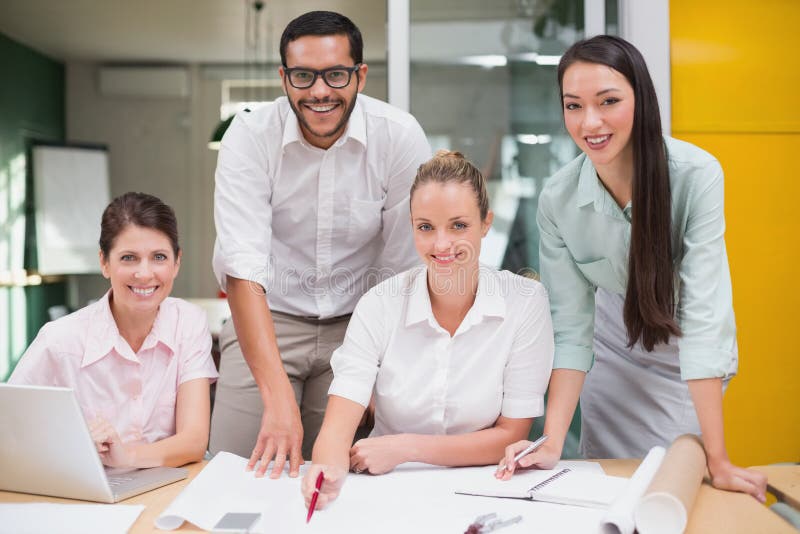 Architecture Team Working Together at Desk Stock Photo - Image of ...