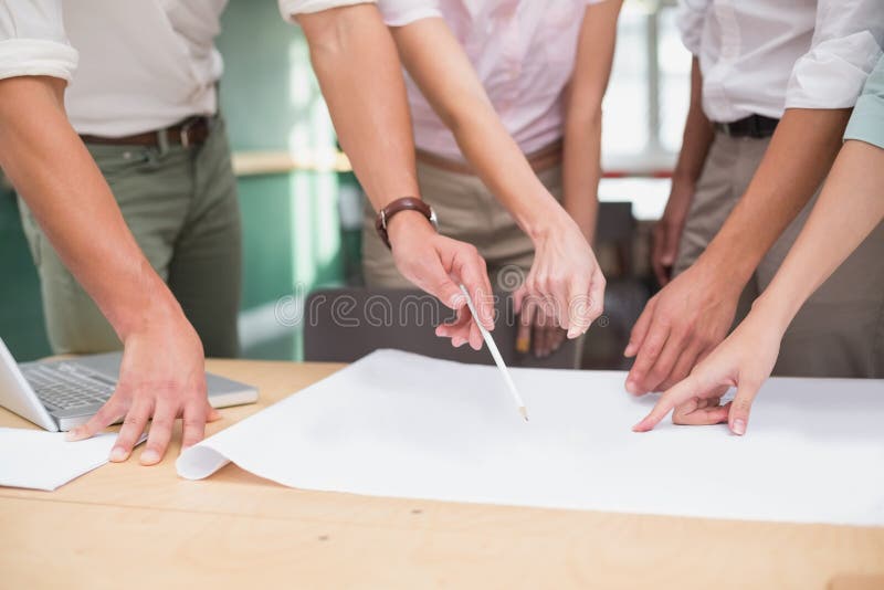 Architecture Team Working Together at Desk Stock Photo - Image of team ...