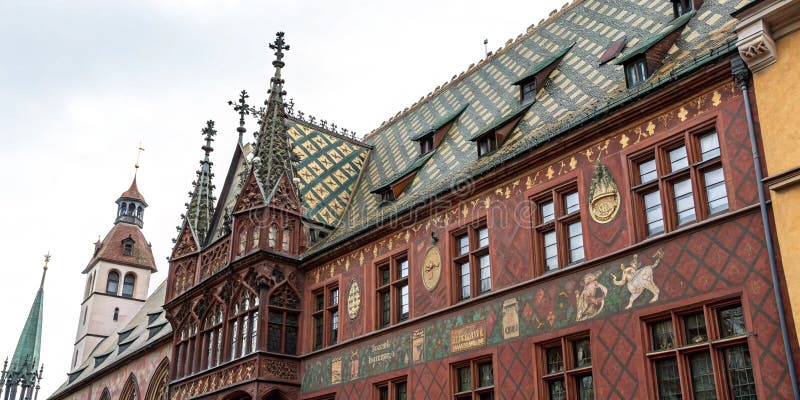 Architecture Texture. Zoom in, Architecture in Basel Stock Illustration ...