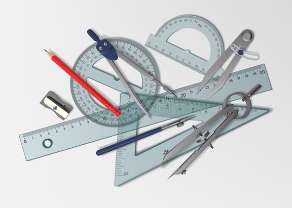 Architecture Tools. Architect Drafting Stationery Top View. Interior or ...