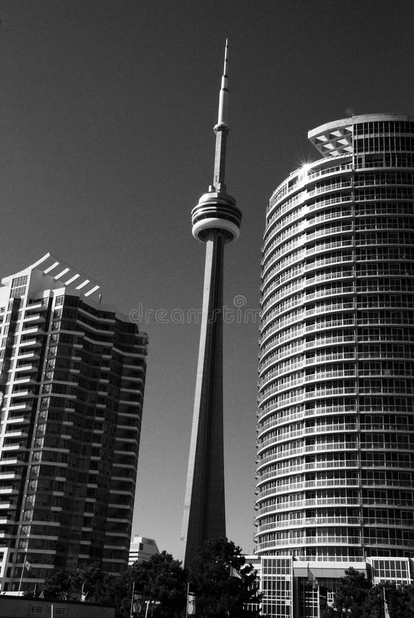 Toronto Skyline in Black and White Stock Photo - Image of clear ...