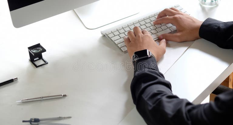Architecture Typing on Keyboard Stock Photo - Image of modern, drawing ...