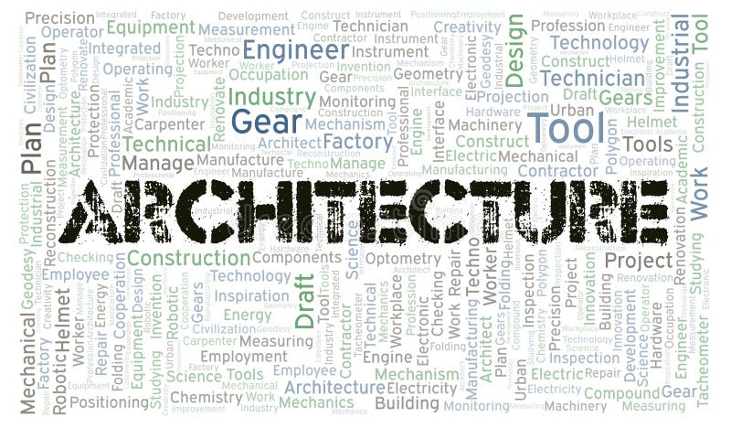 Architecture Typography Word Cloud Create with the Text only Stock ...