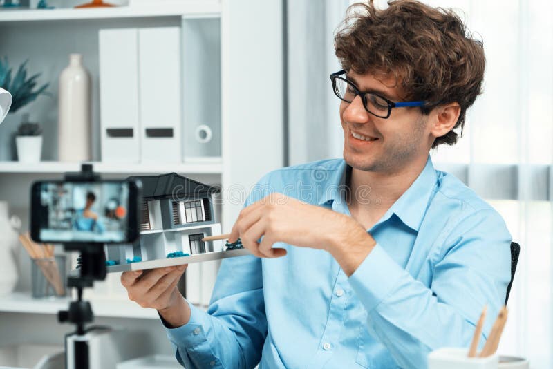 Architecture Using House Model To Teach Architect by Smartphone. Gusher ...