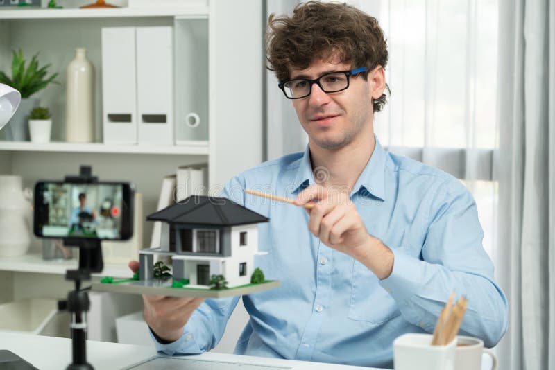 Architecture Using House Model To Teach Architect by Smartphone. Gusher ...