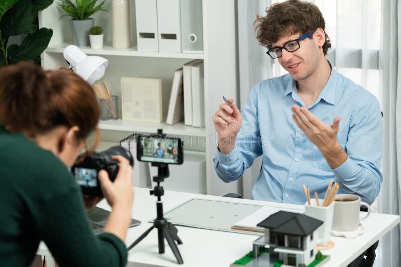 Architecture Using Phone, Photographer Shooting Photo while Teaching ...