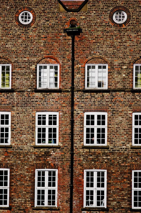 Architecture in York. Old Brick House with Windows Stock Image - Image ...