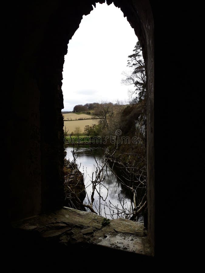 View of the River through a Window Stock Image - Image of house, black ...