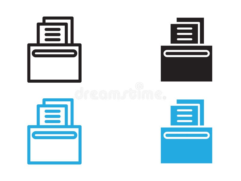 Archival Box with Documents Icon Black and White Vector Outline Sign ...