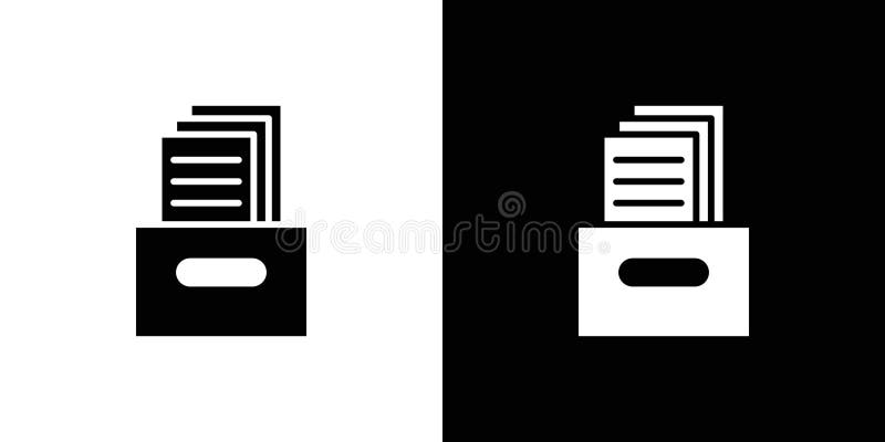 Archival Box with Documents Icon Linear Logo Isolated Stock Vector ...