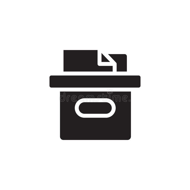 Archival Box with Documents Icon Web Design in Vector Stock Vector ...