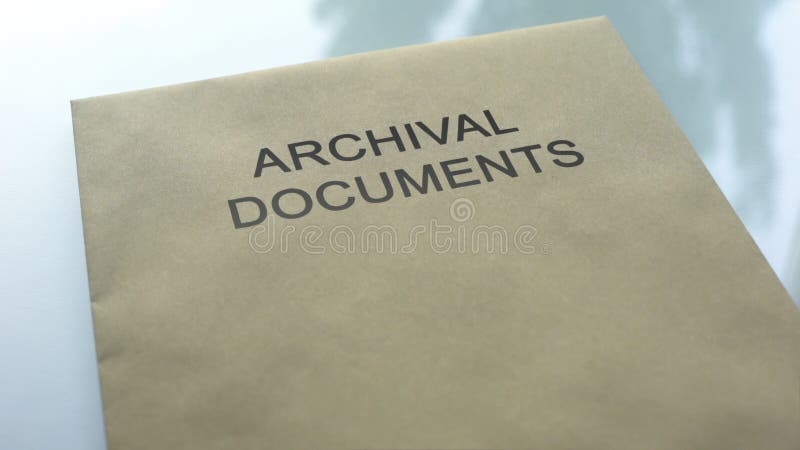 Archival Document, Folder with Important Documents Lying on Table ...