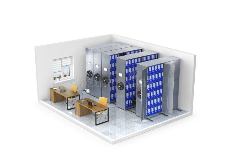 Archival Interior. Cabinet for Folders and Documents, a Mobile Archive ...