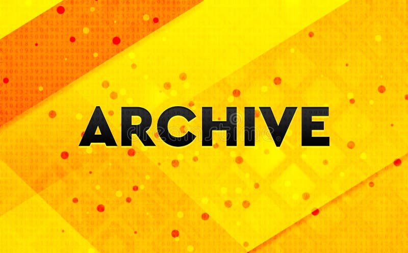 Archive Abstract Digital Banner Yellow Background Stock Illustration ...
