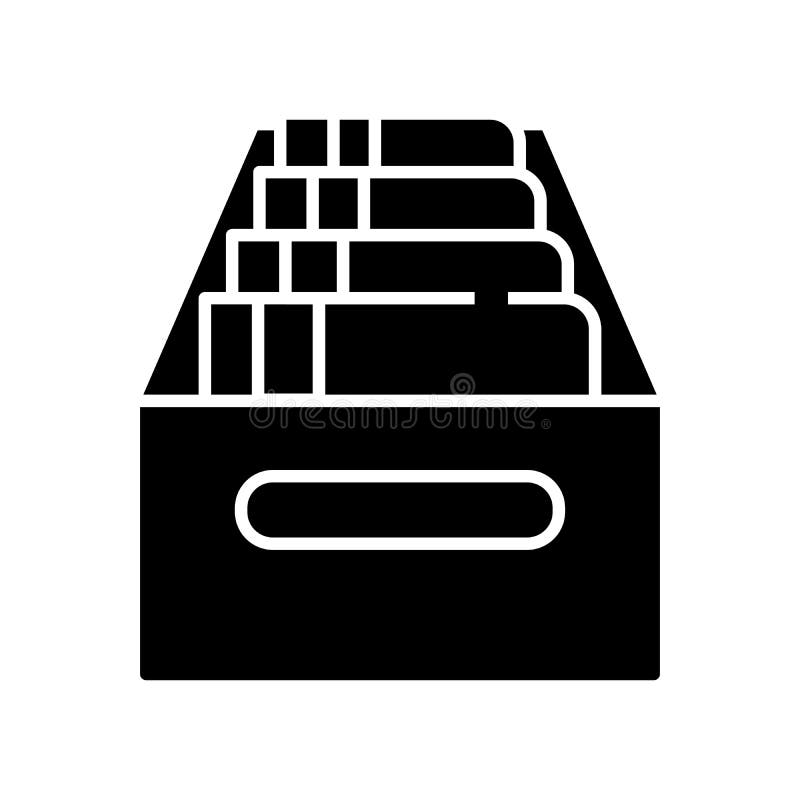 Archive Black Icon, Concept Illustration, Vector Flat Symbol, Glyph ...