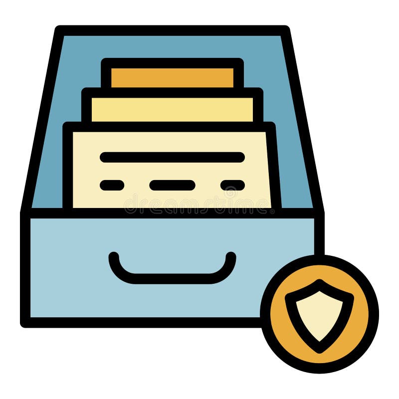 Archive Box Icon Color Outline Vector Stock Vector - Illustration of ...