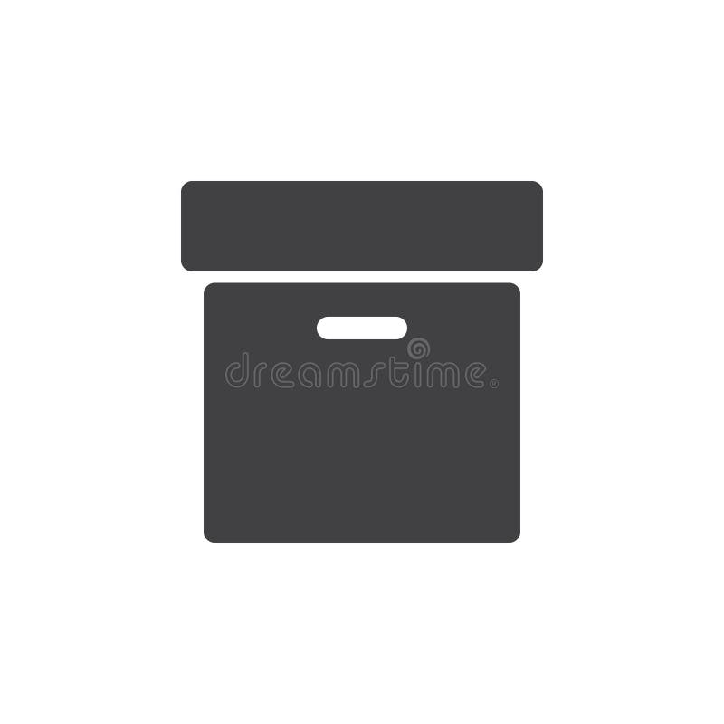 Archive Box Icon , Solid Logo Illustration, Pictogram Isol Stock ...