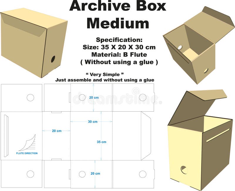 Archive Box Medium Vector Draft Stock Illustration - Illustration of ...