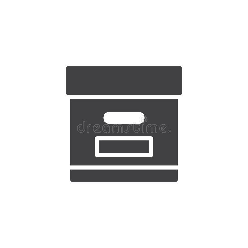 Archive box vector icon stock vector. Illustration of cabinet - 115069873