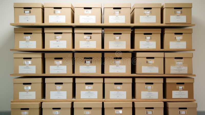 Archive boxes of documents stock illustration. Illustration of ...