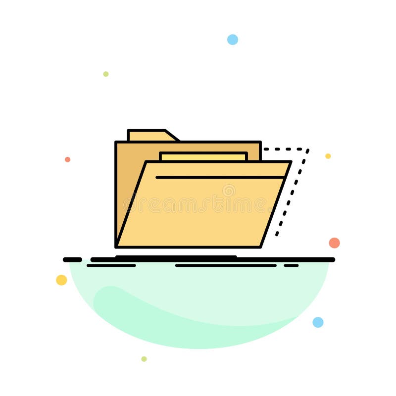 Archive, Catalog, Directory, Files, Folder Flat Color Icon Vector Stock ...