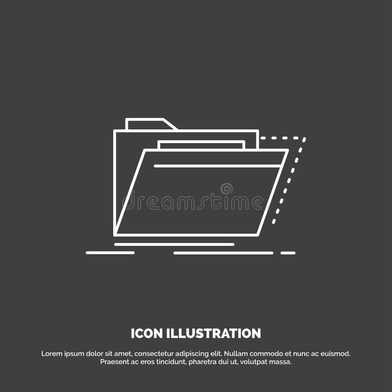Archive, Catalog, Directory, Files, Folder Icon. Line Vector Symbol for ...