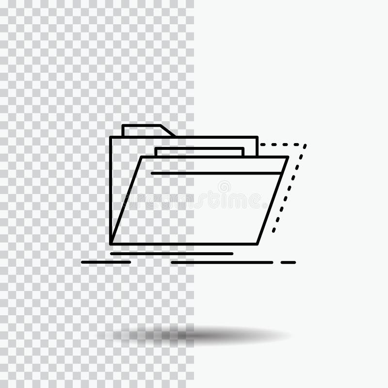 Archive, Catalog, Directory, Files, Folder Line Icon on Transparent ...