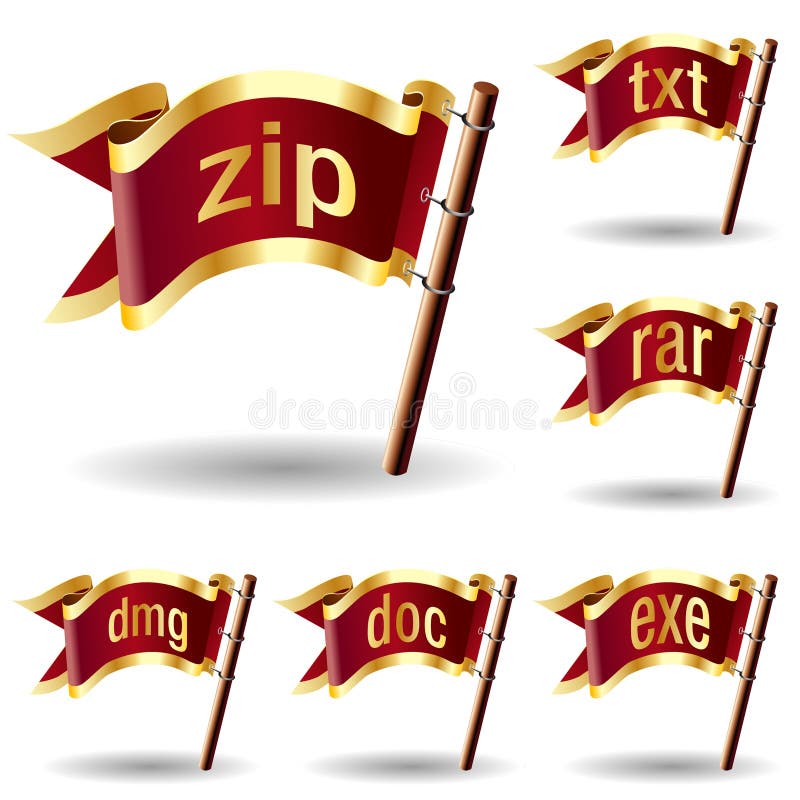 Archive or Compression File Extension Icons Stock Illustration ...
