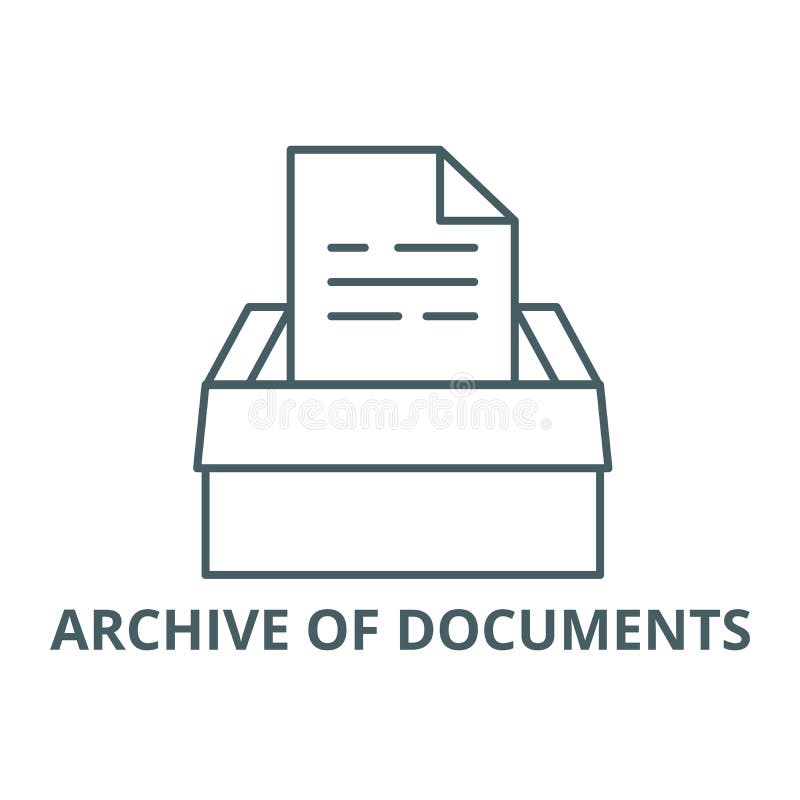 Archive of Documents Line Icon, Vector. Archive of Documents Outline ...