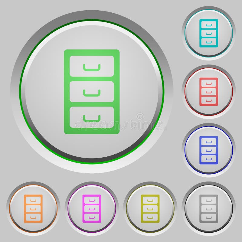 Archive File Cabinet Push Buttons Stock Vector - Illustration of edge ...