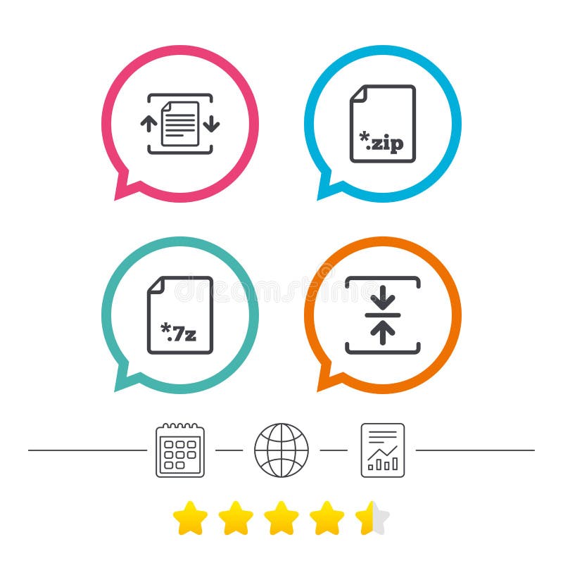 Archive File Icon. Different Formats of Archive Files. Vector Linear ... Archive File Icon. Different Formats of Archive Files. Vector Linear ...