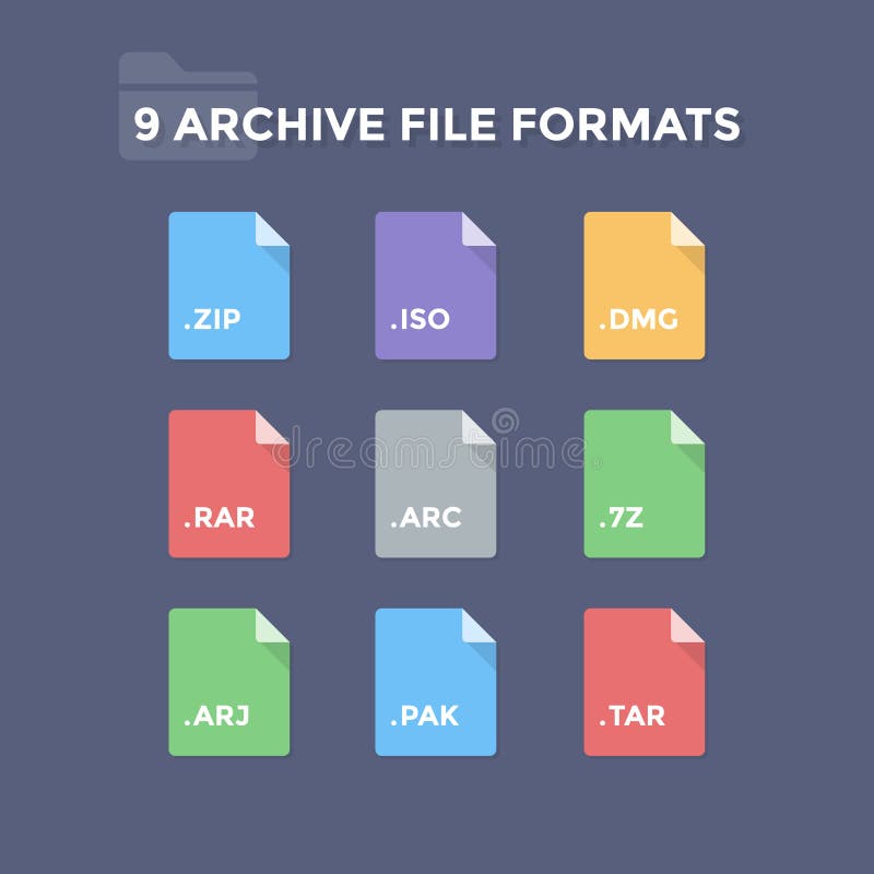 Archive File Icon. Different Formats of Archive Files. Vector Linear ... Archive File Icon. Different Formats of Archive Files. Vector Linear ...