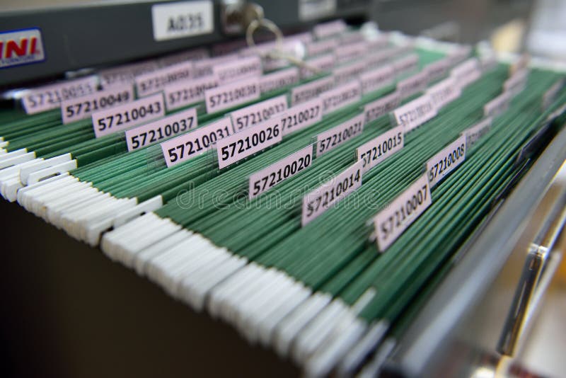 Filing Cabinet with Hanging Folders Stock Photo - Image of storage ...