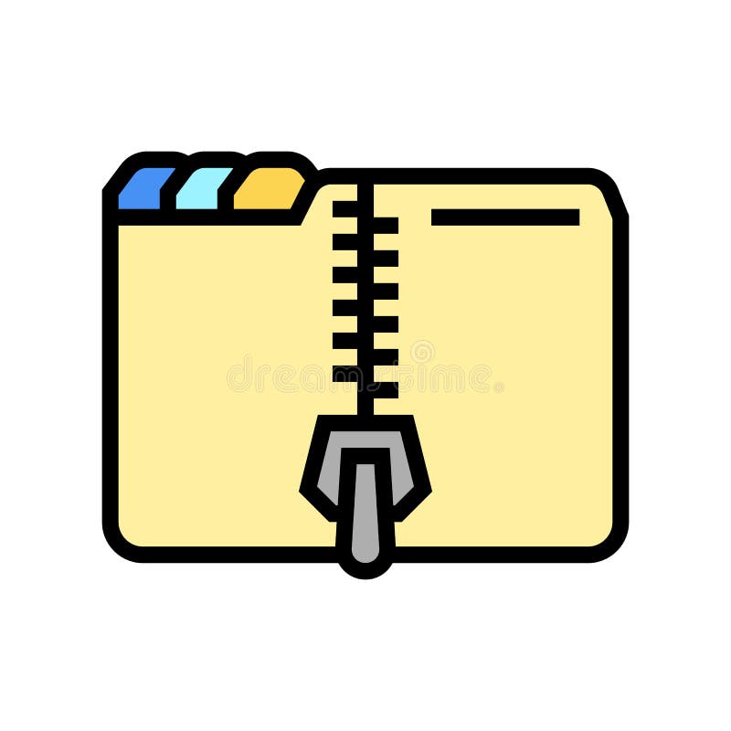 Archive Folder Color Icon Vector Illustration Stock Illustration ...