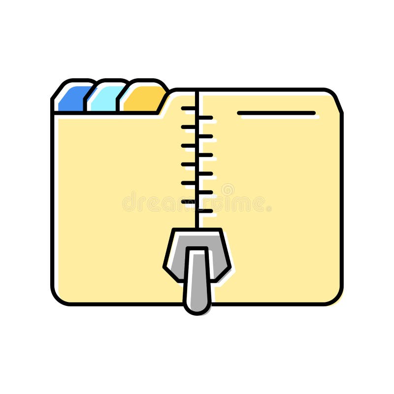 Archive Folder Color Icon Vector Illustration Stock Vector ...