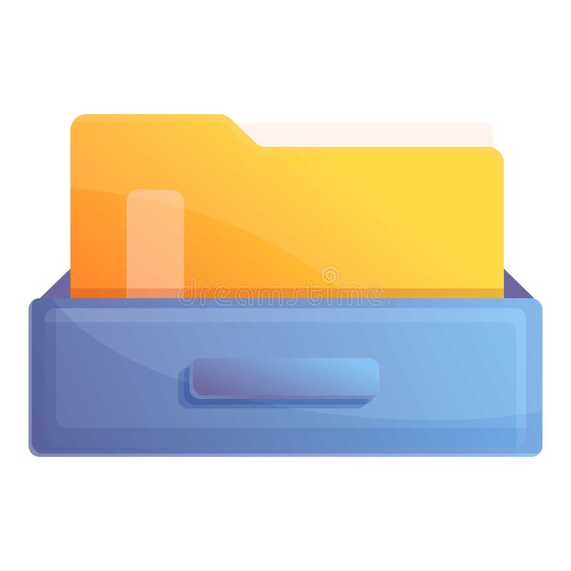 Archive Folder Icon, Cartoon Style Stock Vector - Illustration of file ...