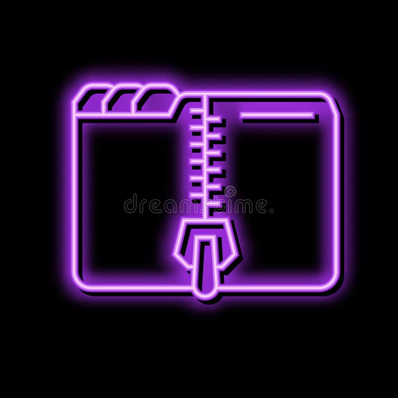 Archive Folder Neon Glow Icon Illustration Stock Vector - Illustration ...