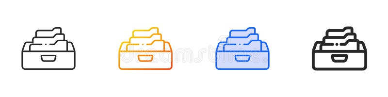 Archive Icon.Thin Linear, Gradient, Blue Stroke and Bold Style Design ...