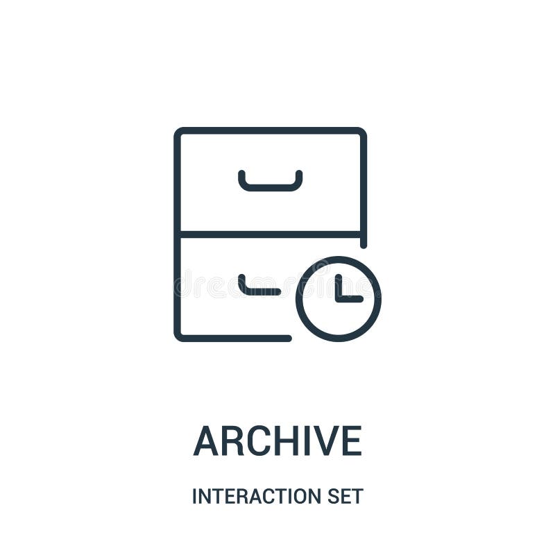 Archive Icon Vector from Interaction Set Collection. Thin Line Archive ...