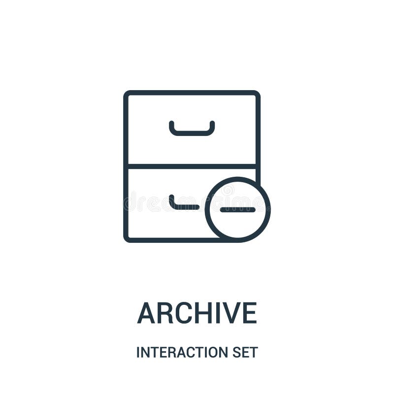 Archive Icon Vector from Interaction Set Collection. Thin Line Archive ...
