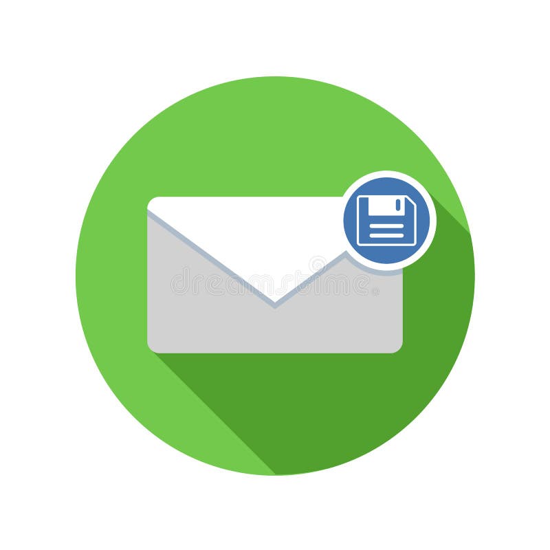 Archive Mail Icon. Email Icon with Long Shadow Stock Vector ...