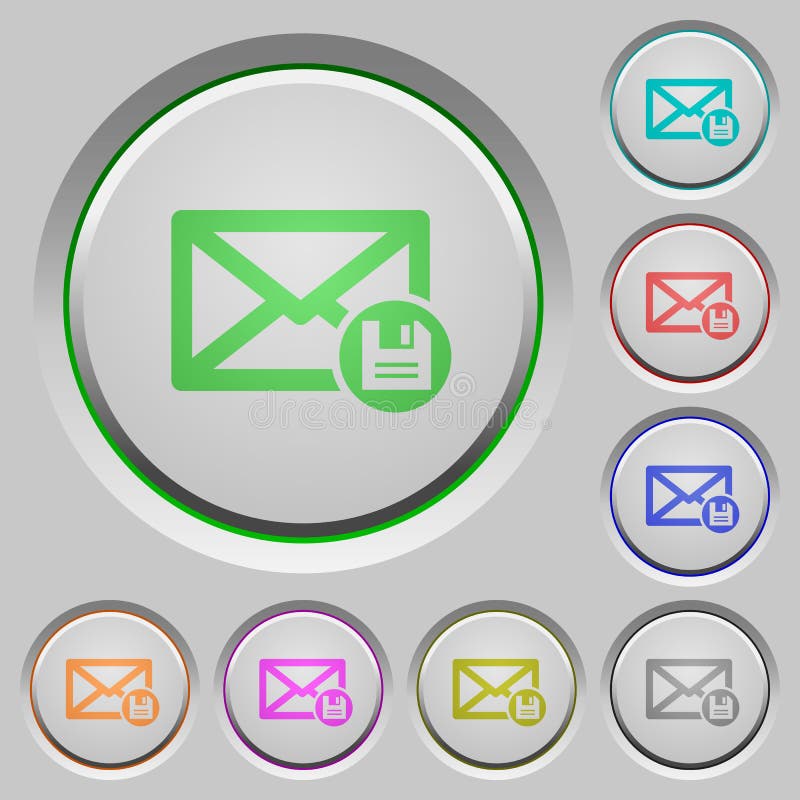 Archive mail push buttons stock vector. Illustration of gradient ...