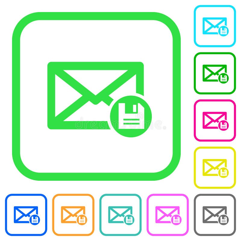 Archive Mail Vivid Colored Flat Icons Stock Illustration - Illustration ...