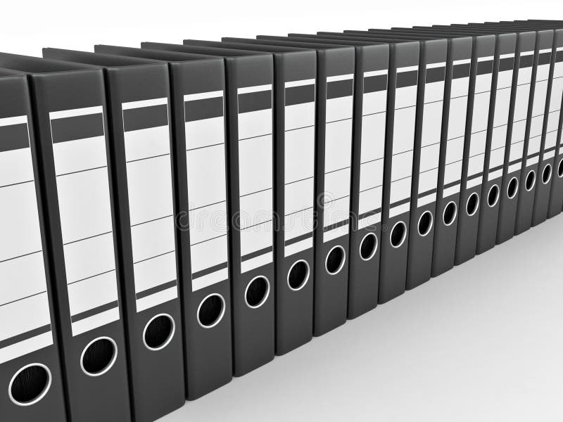 Archive. Many Folders on White Isolated Background Stock Illustration ...