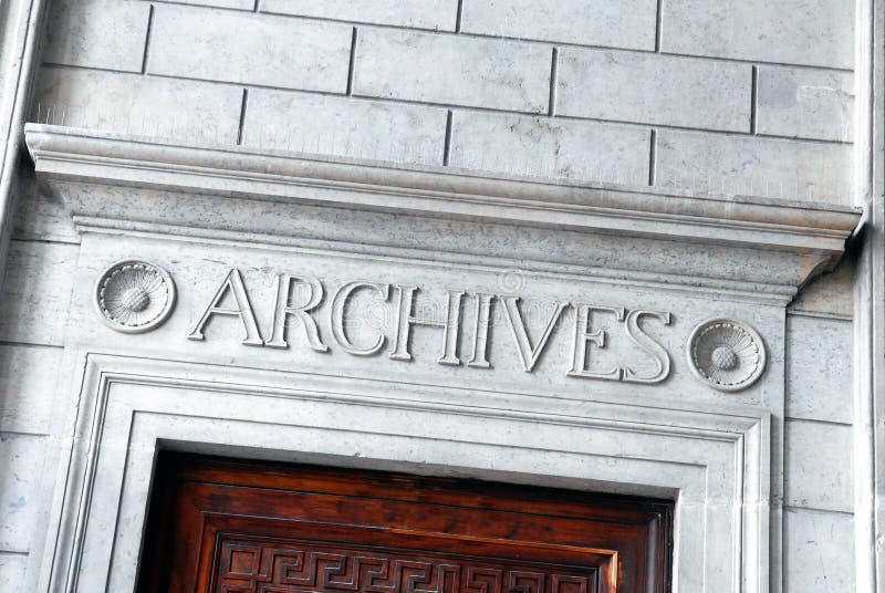 Room with Archives. the Archive Corridor with Cupboards Leading Stock ...
