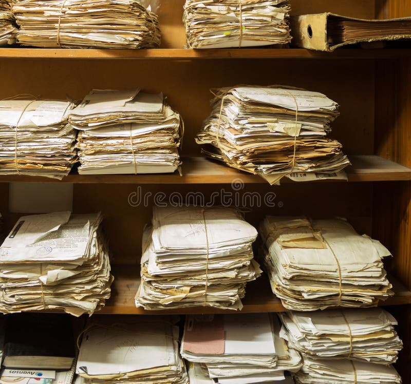 Files in Archive Room stock photo. Image of information - 90736188