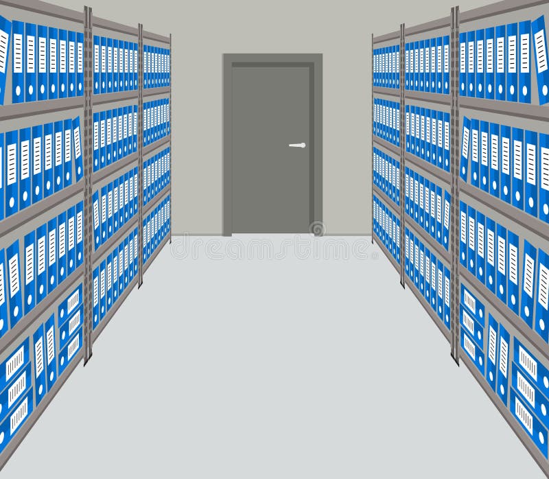Archive. the Room for Storage of Documents Stock Vector - Illustration ...