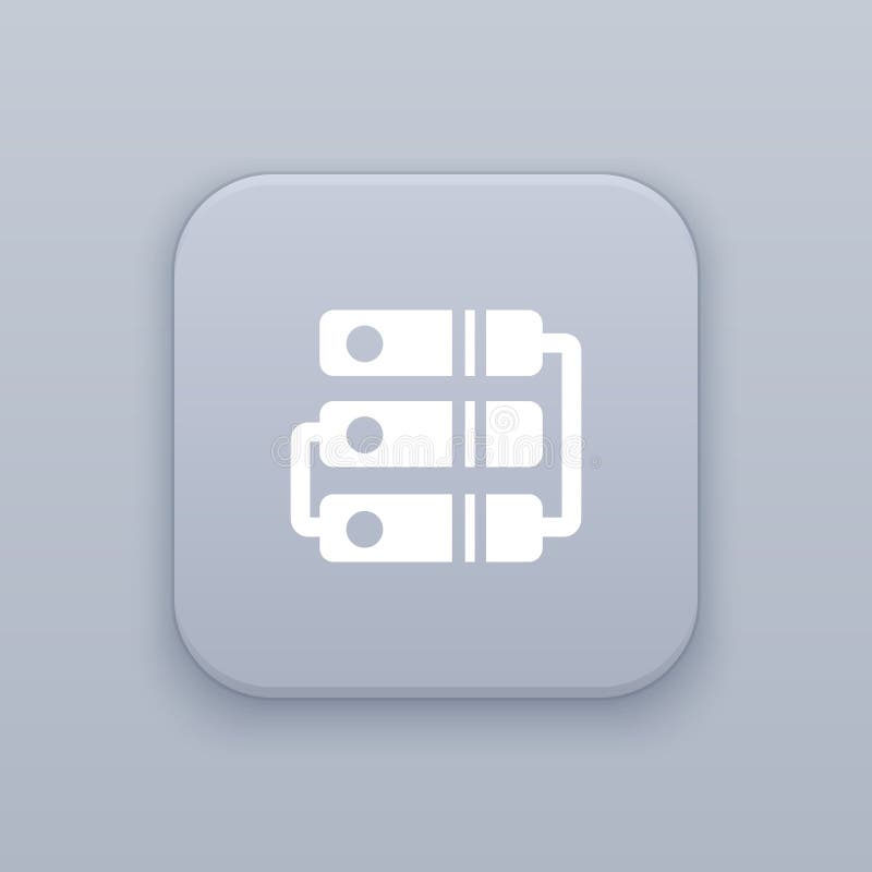 Server Button on Blue Abstract Light Background Stock Illustration ...